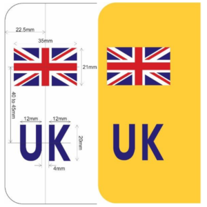 Legal plates and stickers for driving overseas changing from GB to UK ...
